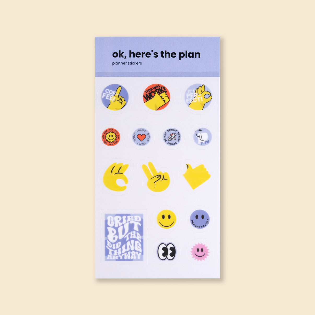 Ok, Here's the Plan Stickers - Real Life Sticker Sheet – Toffu Store
